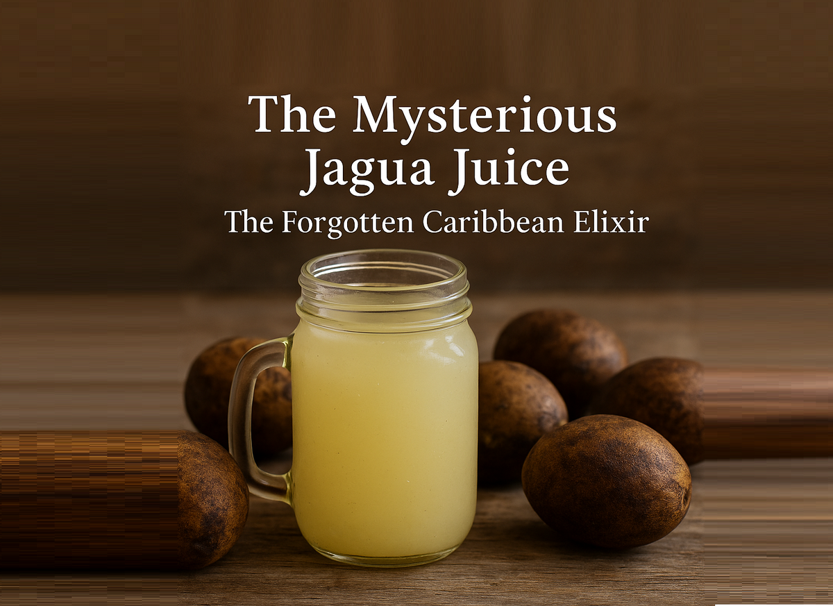 “Traditional Caribbean jagua juice made from ripe Genipa americana ...